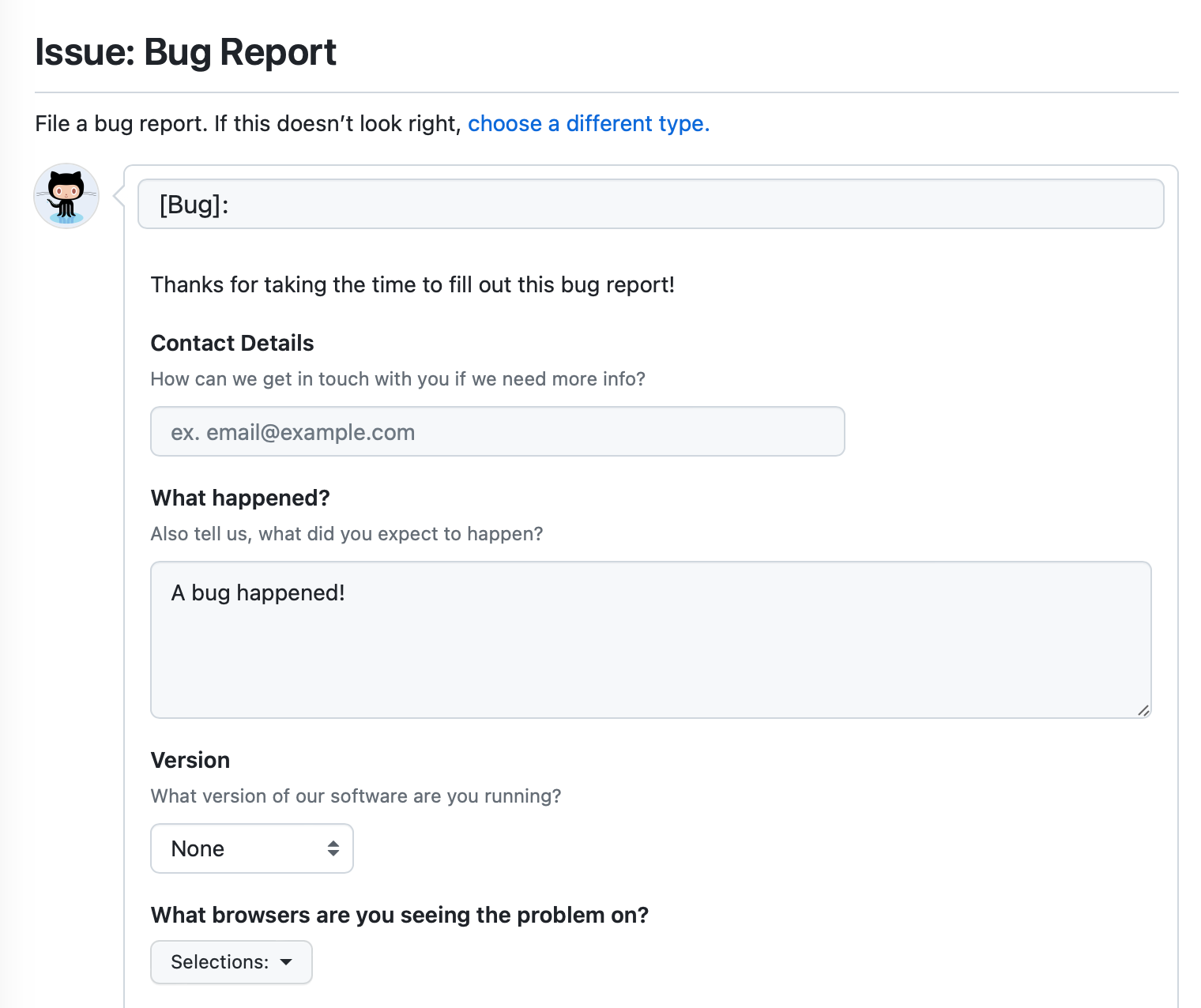 Configuring Issue Templates For Your Repository Github Docs 7577